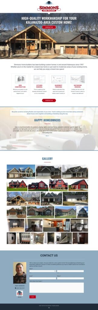 Simmons Home Builders - Kalamazoo Web Design LLC